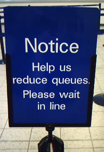 Queue Sign – The Waffle Group